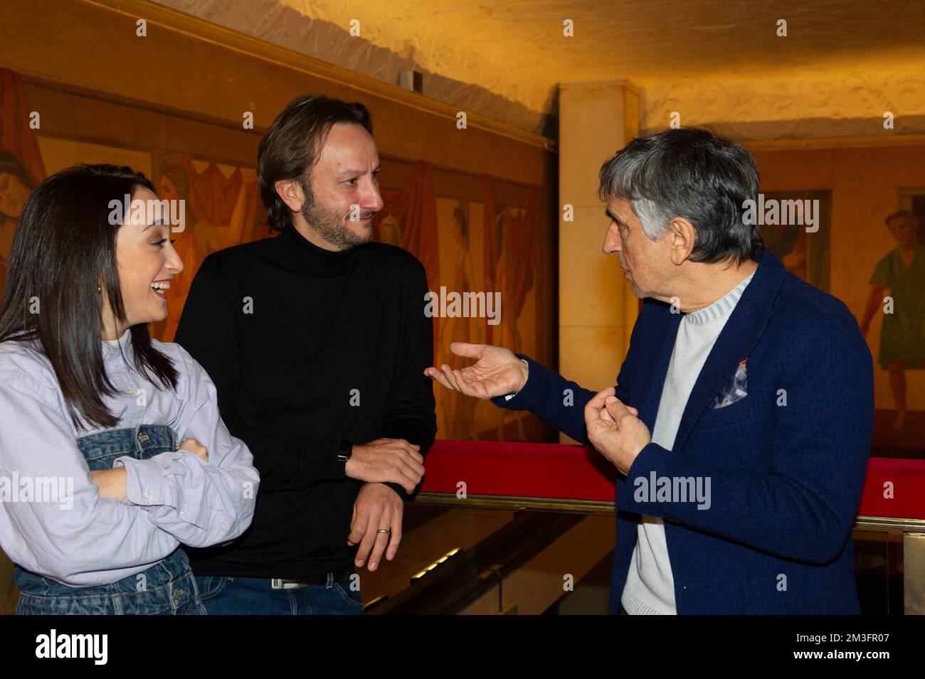 2022 december 13 - Italy, Milan, Manzoni Theater - Actors photo call ...