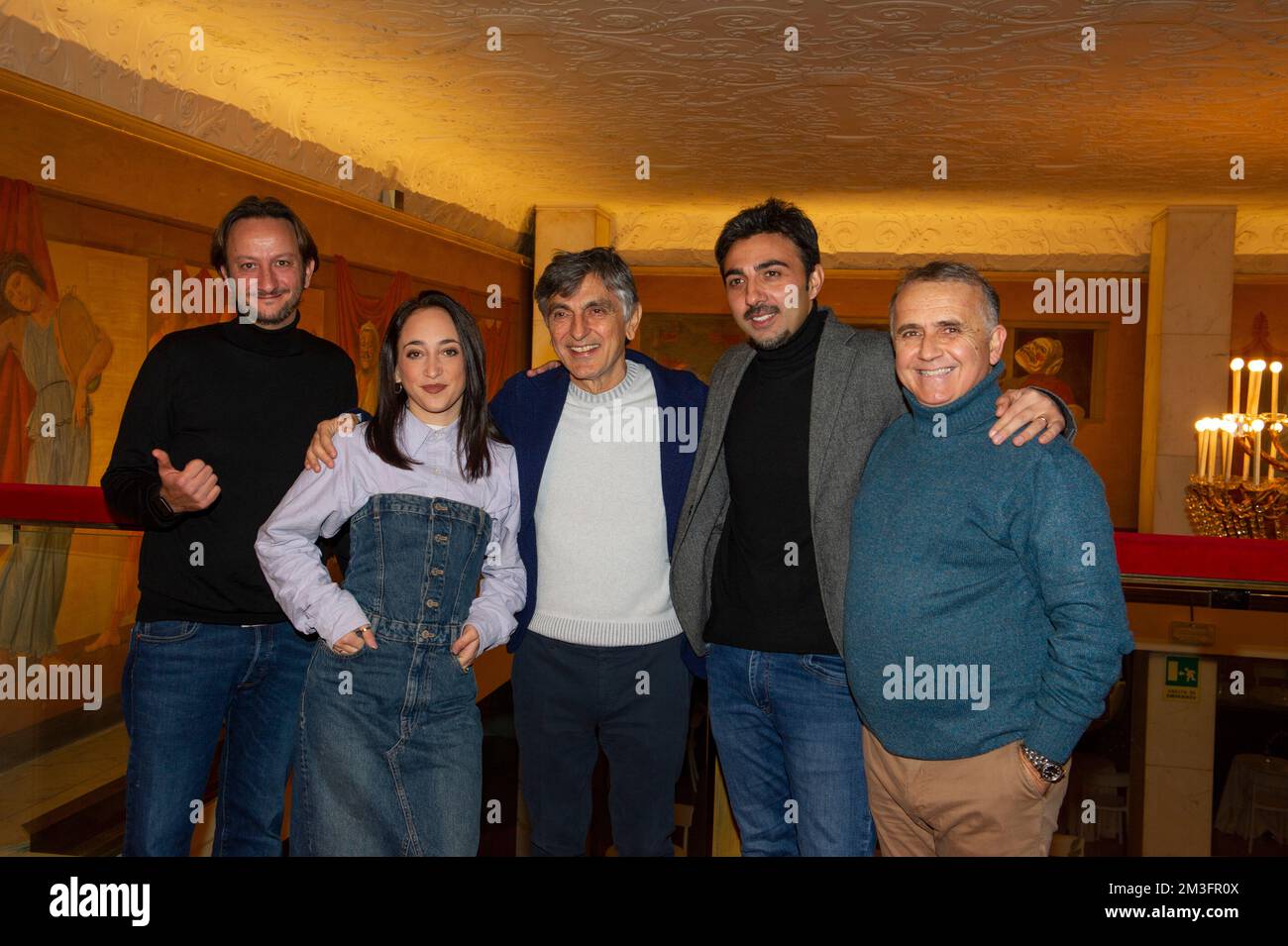 2022 december 13 - Italy, Milan, Manzoni Theater - Actors photo call ...
