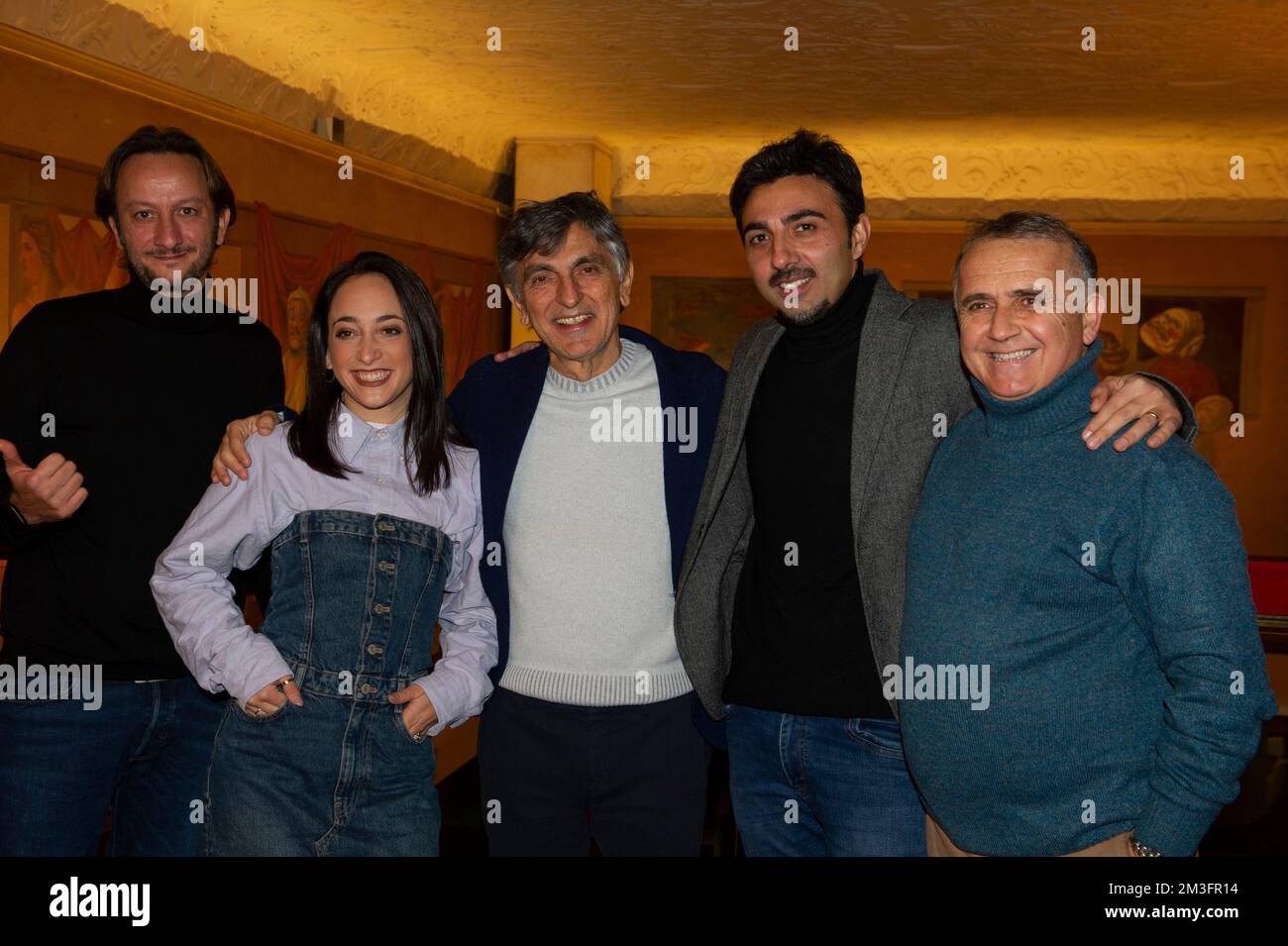 2022 december 13 - Italy, Milan, Manzoni Theater - Actors photo call ...
