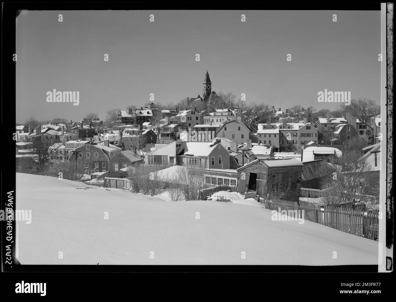 Marblehead, Hilltop - Abbott Hall in background in snow , Cities ...