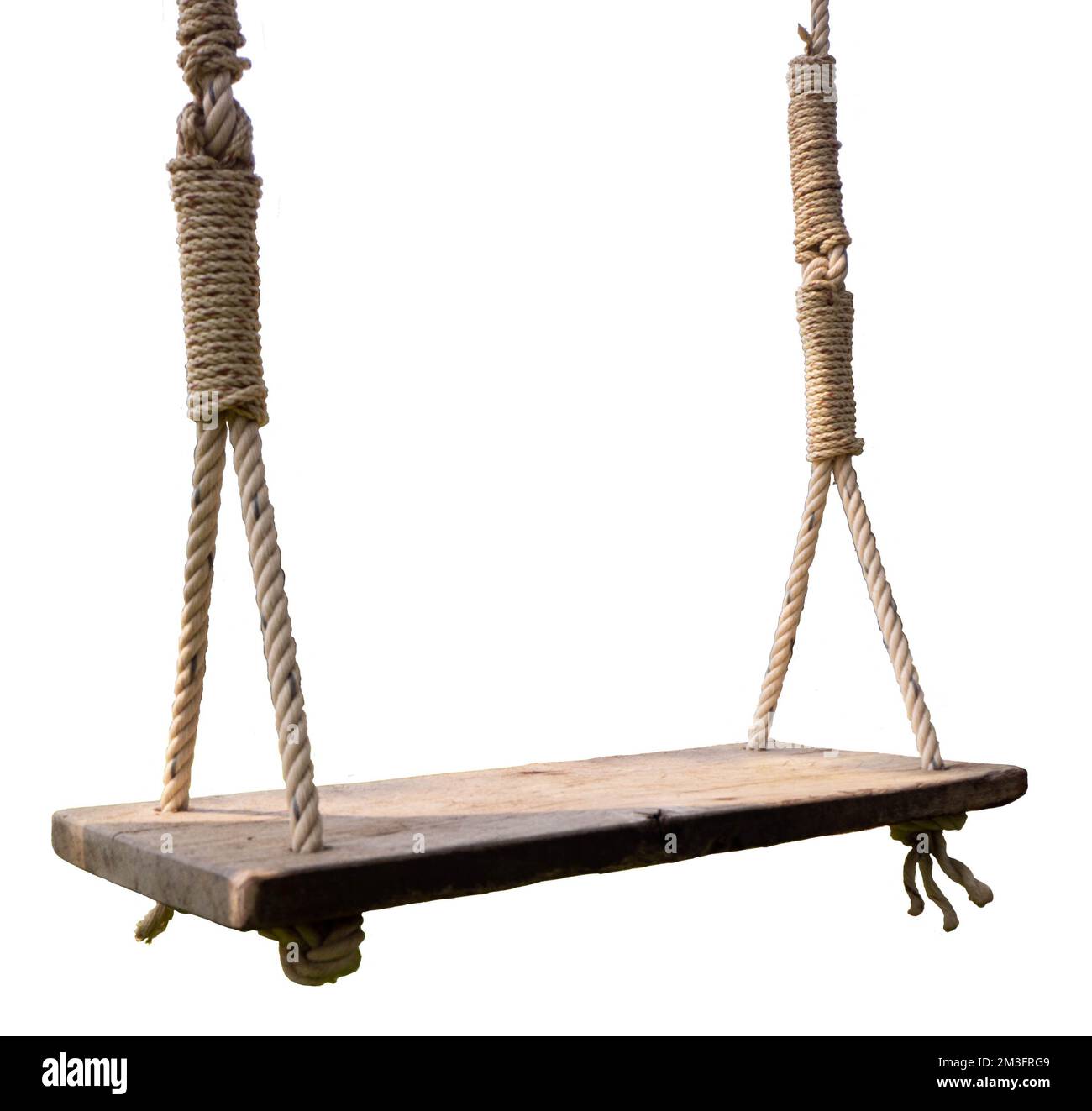 Swings made of wood and rope Stock Photo - Alamy