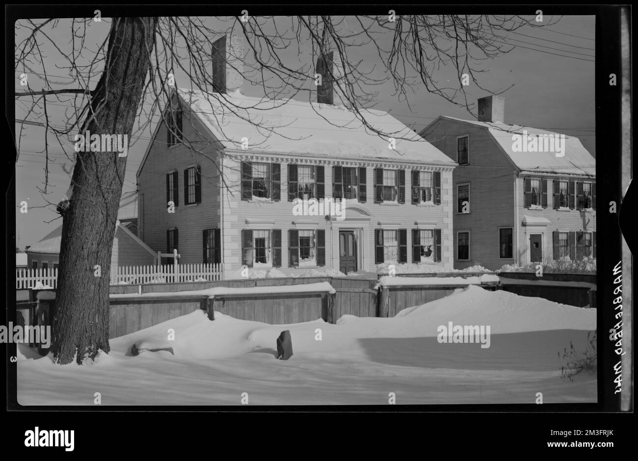 Marblehead, house exterior, snow , Architecture, Dwellings, Fences ...