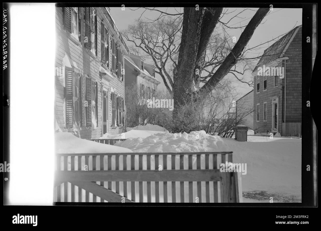 Marblehead, houses, snow , Architecture, Dwellings, Fences, Snow ...