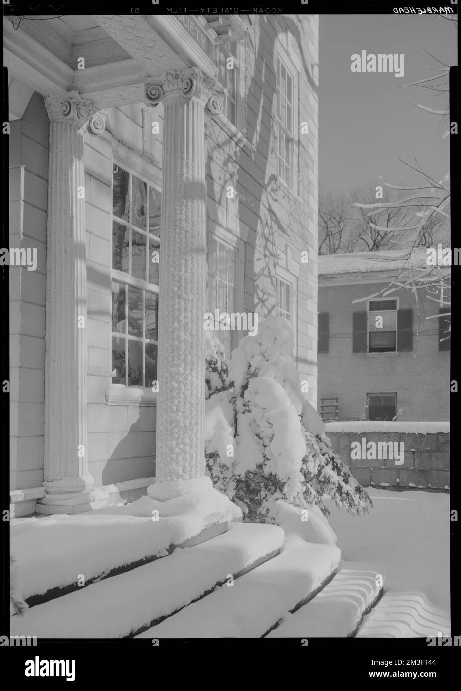 Marblehead, Lee Mansion, snow , Architecture, Dwellings, Porches, Snow ...