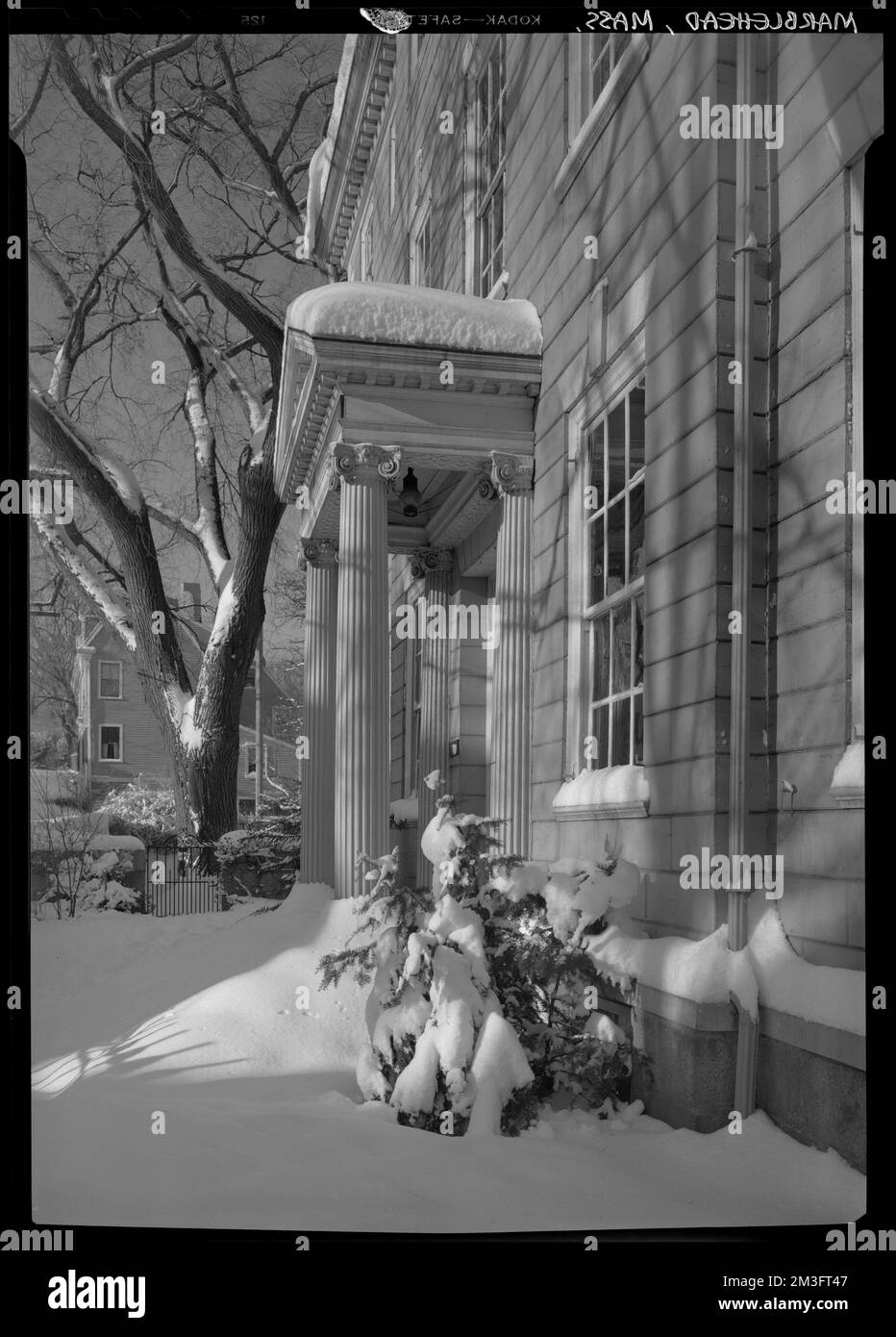 Marblehead, Lee Mansion, porch detail, snow , Architecture, Dwellings ...