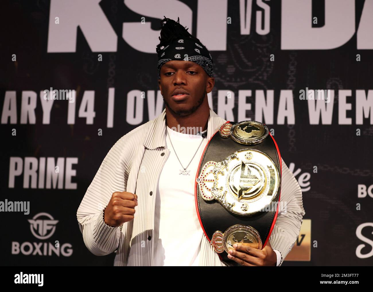 KSI during a press conference at the Glaziers Hall, London. Picture ...