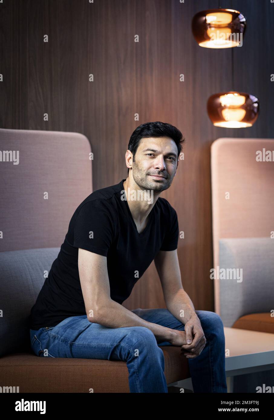 AMSTERDAM - Portrait of CEO Ali Nikman in the headquarters of Bunq, an ...