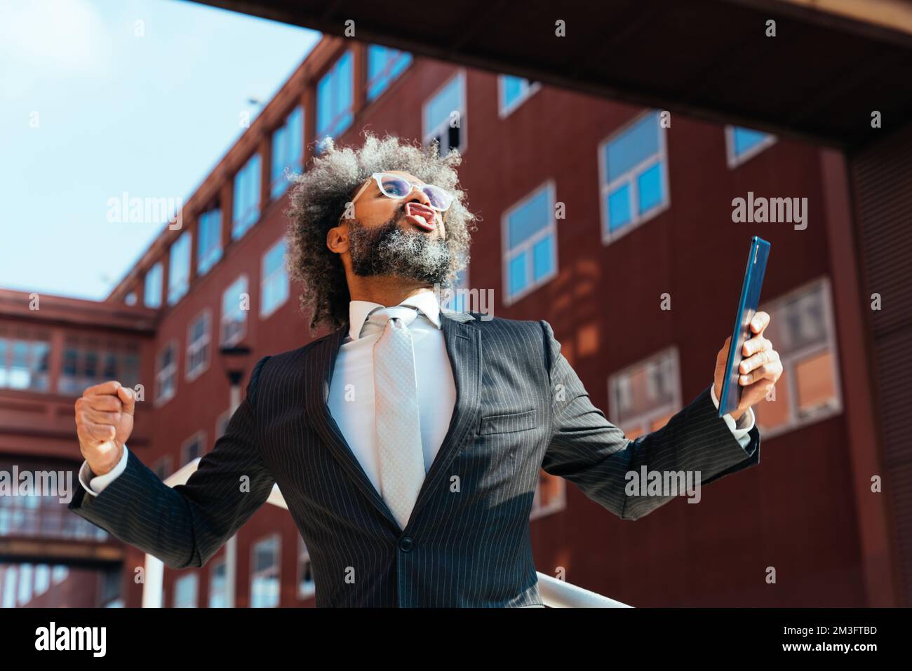 Cinematic and storytelling image of a young entrepreneur going to work ...