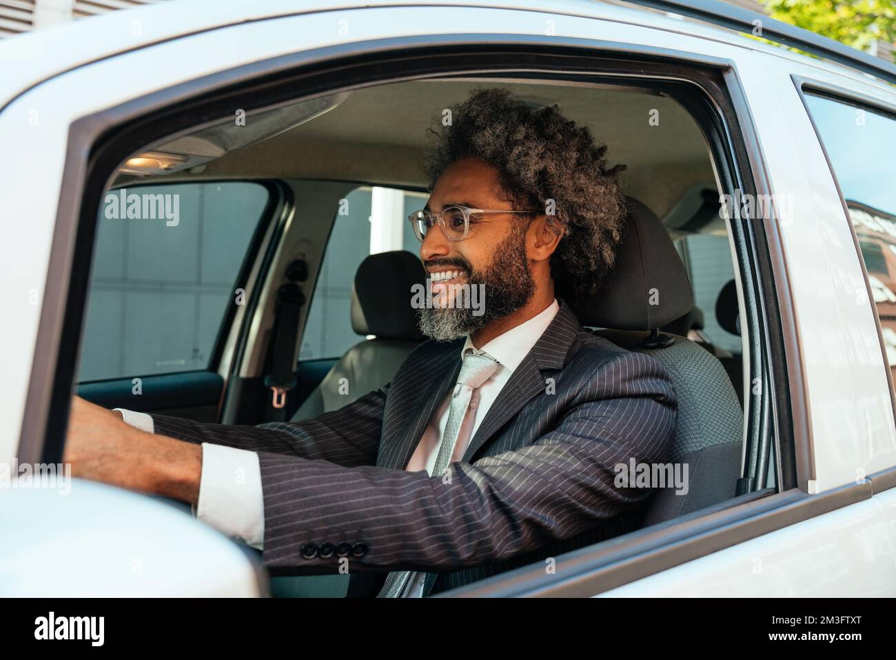 Cinematic and storytelling image of a young entrepreneur going to work ...