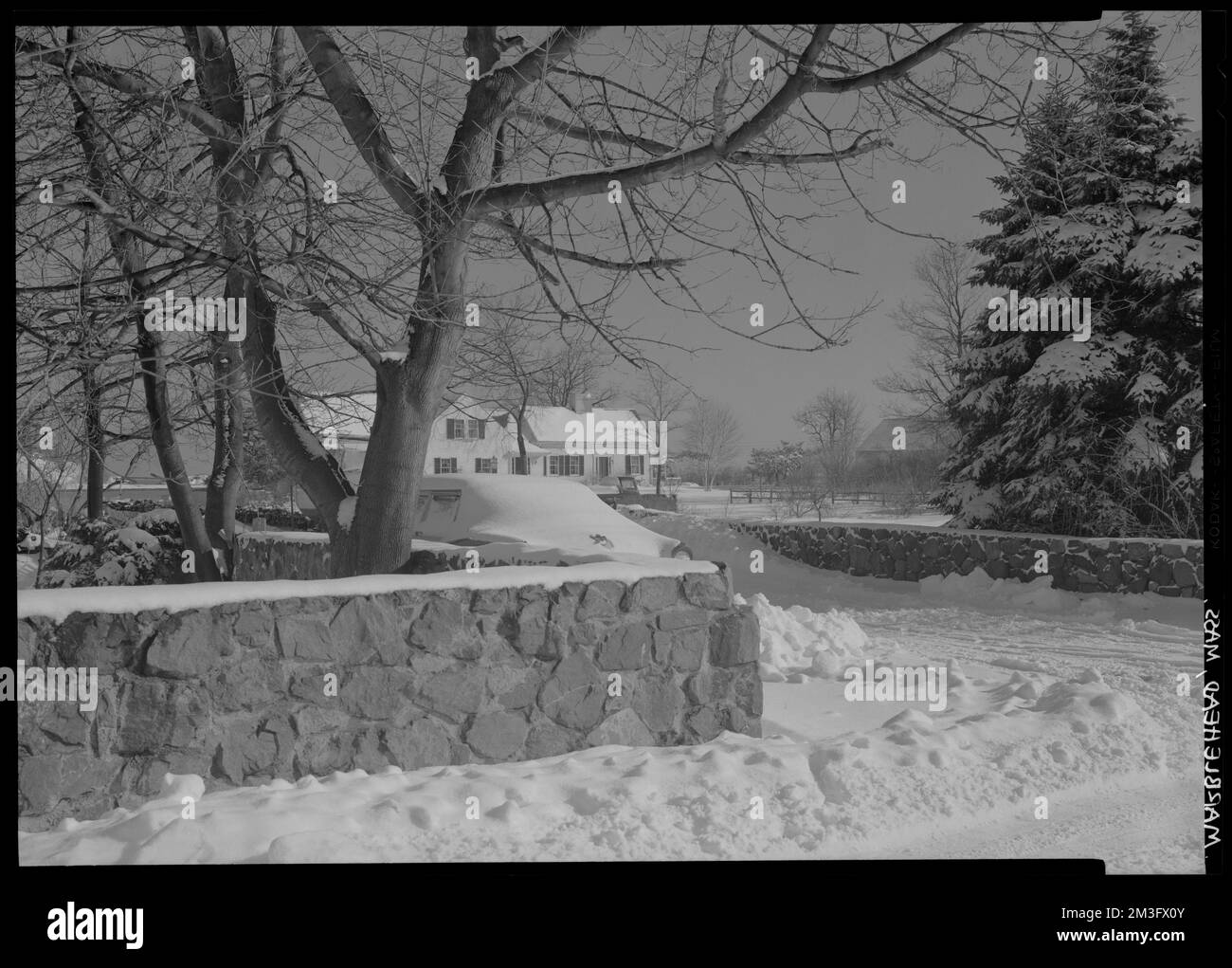 Marblehead, snow , Architecture, Dwellings, Stone walls, Snow. Samuel ...