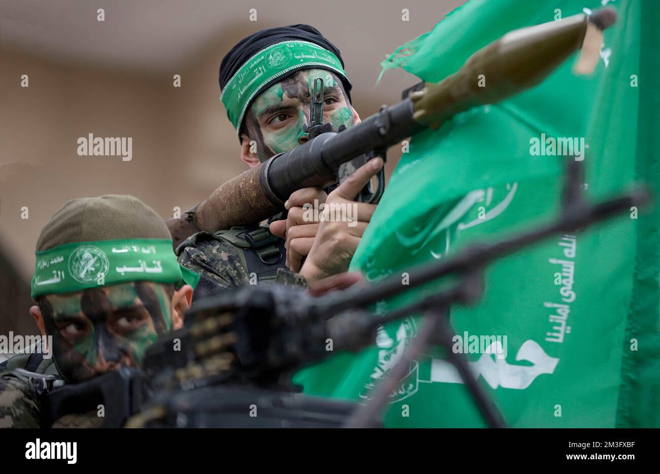 Gaza, Palestine. 14th Dec, 2022. Armed members of the Izz al-Din al ...