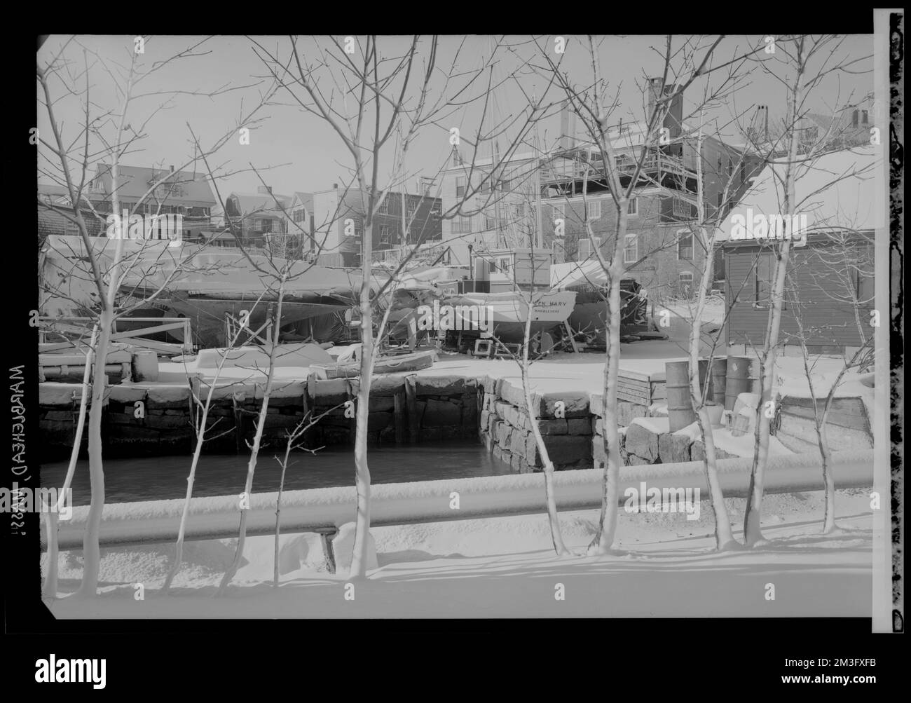 Marblehead, winter docks , Boats, Piers & wharves. Samuel Chamberlain ...
