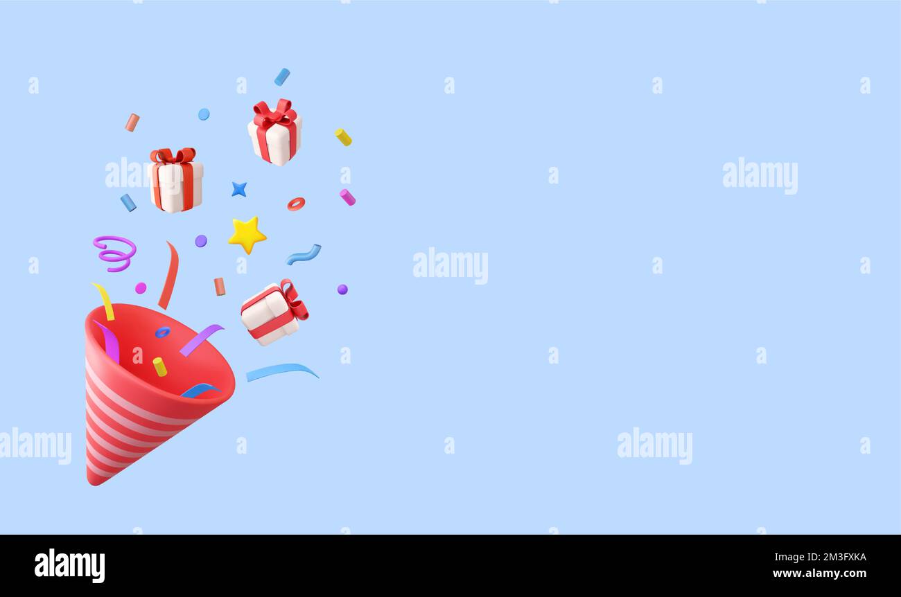 3D Party popper Stock Vector Image & Art - Alamy