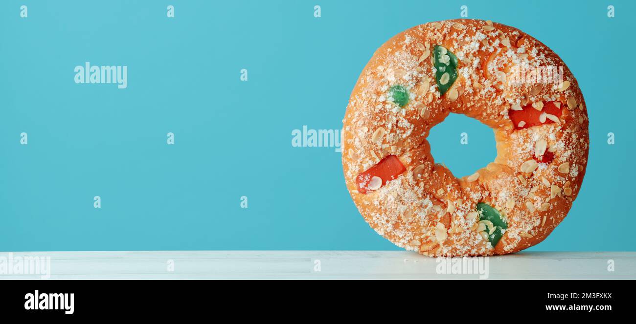 a roscon de reyes, spanish three kings cake eaten traditionally on ...