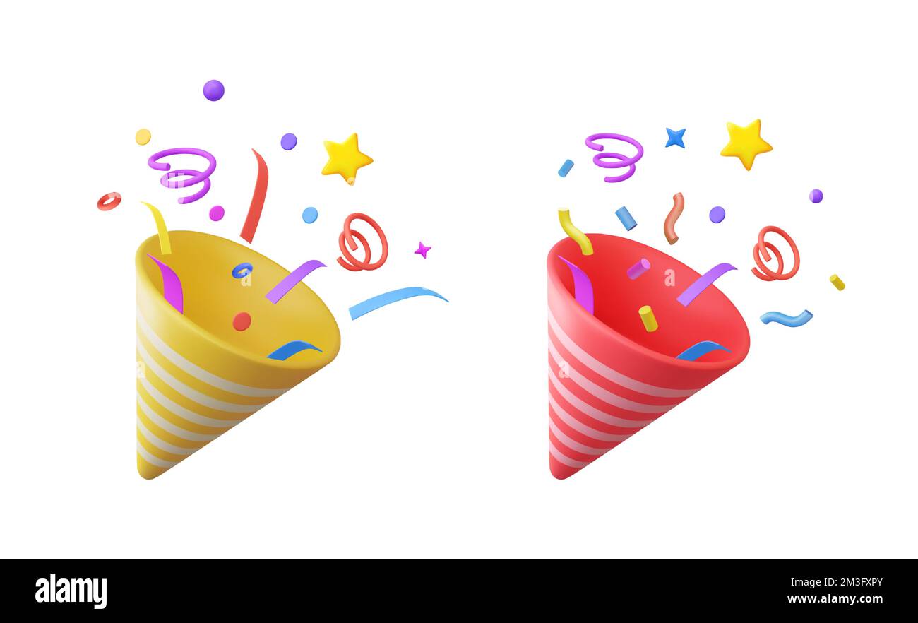 3D Party popper Stock Vector Image & Art - Alamy