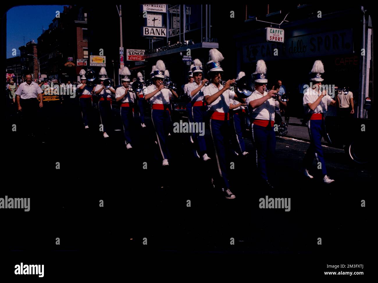 Marching band, parade, Hanover Street, Boston , Parades & processions ...