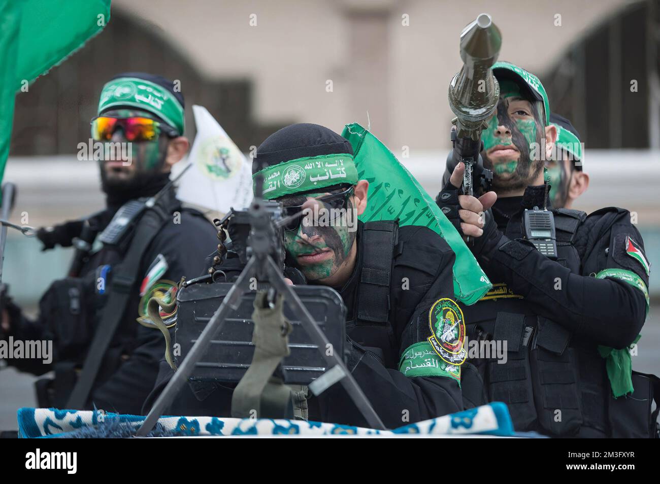 Gaza, Palestine. 14th Dec, 2022. Armed members of the Izz al-Din al ...