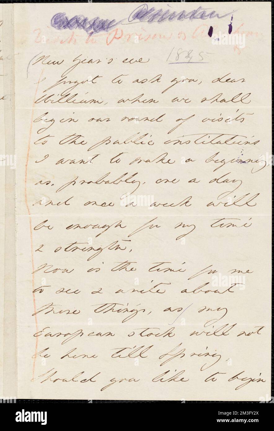 Margaret Fuller autograph letter to William Henry Channing, 31 December ...