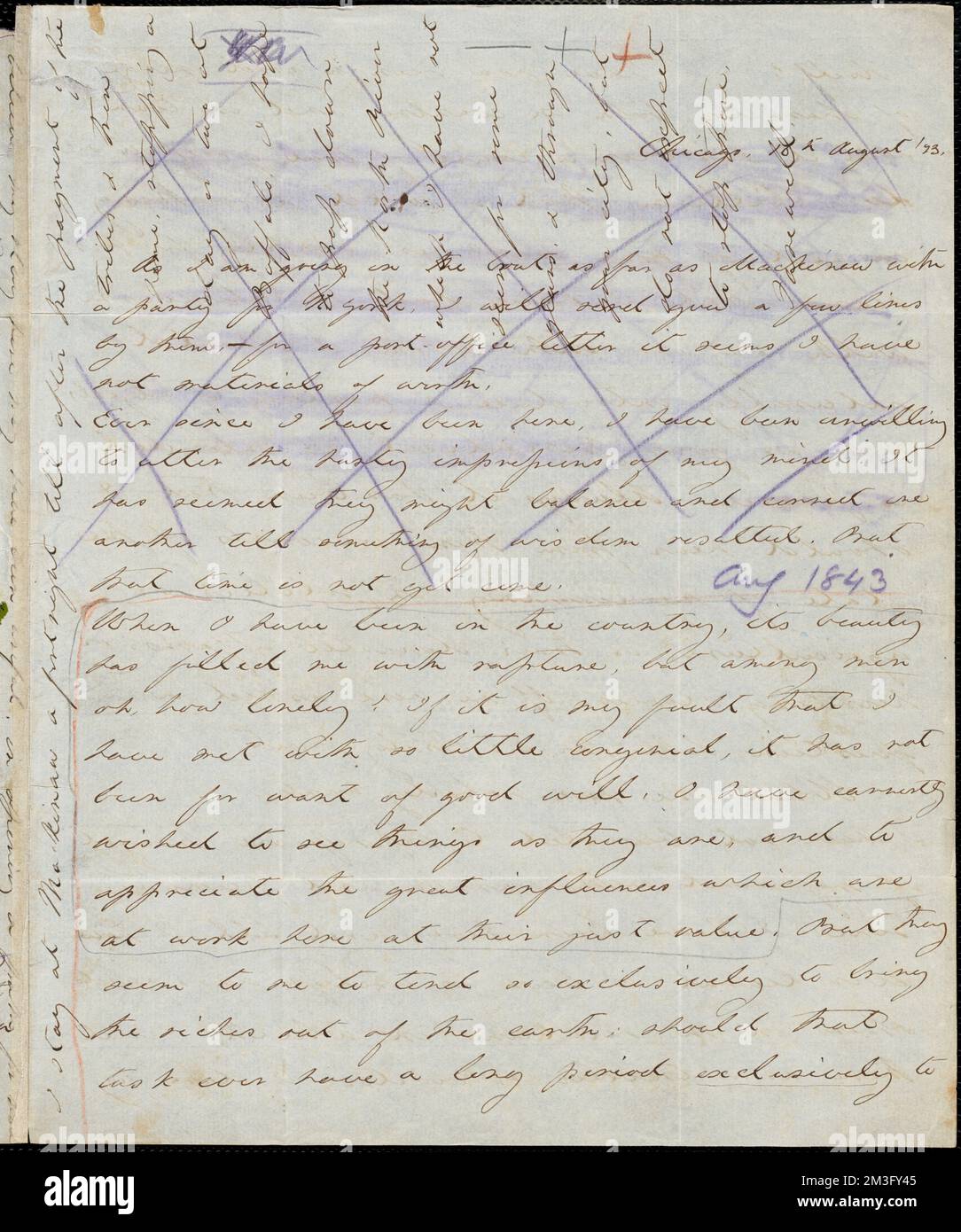 Margaret Fuller autograph letter to William Henry Channing, Chicago ...