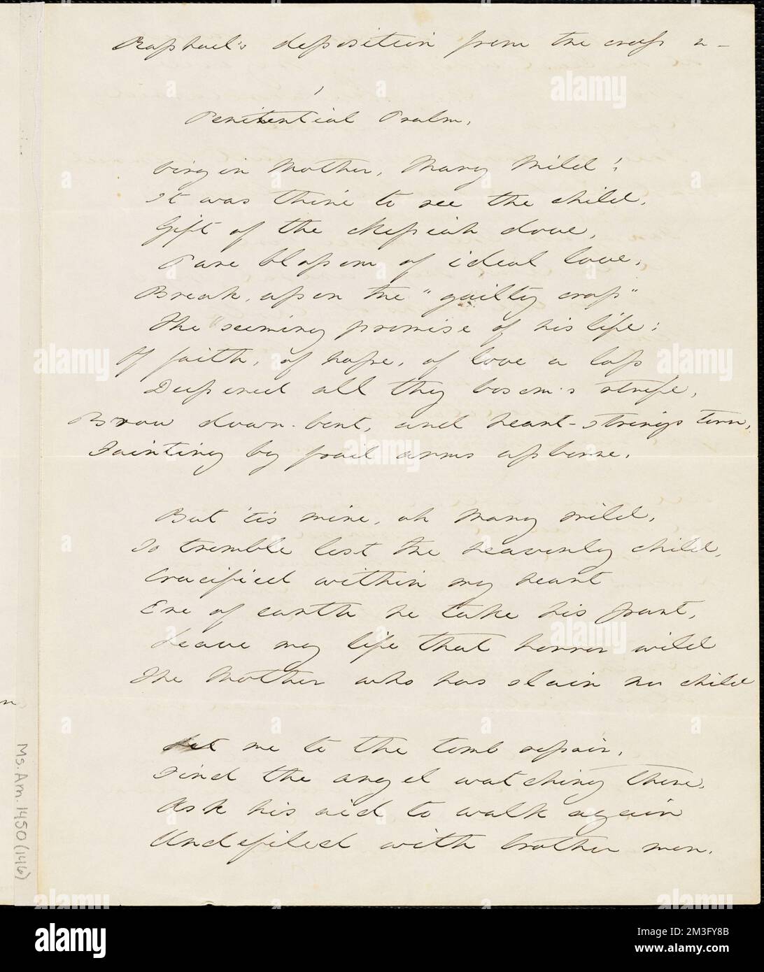 Margaret Fuller autograph manuscript poems, 184 Stock Photo - Alamy