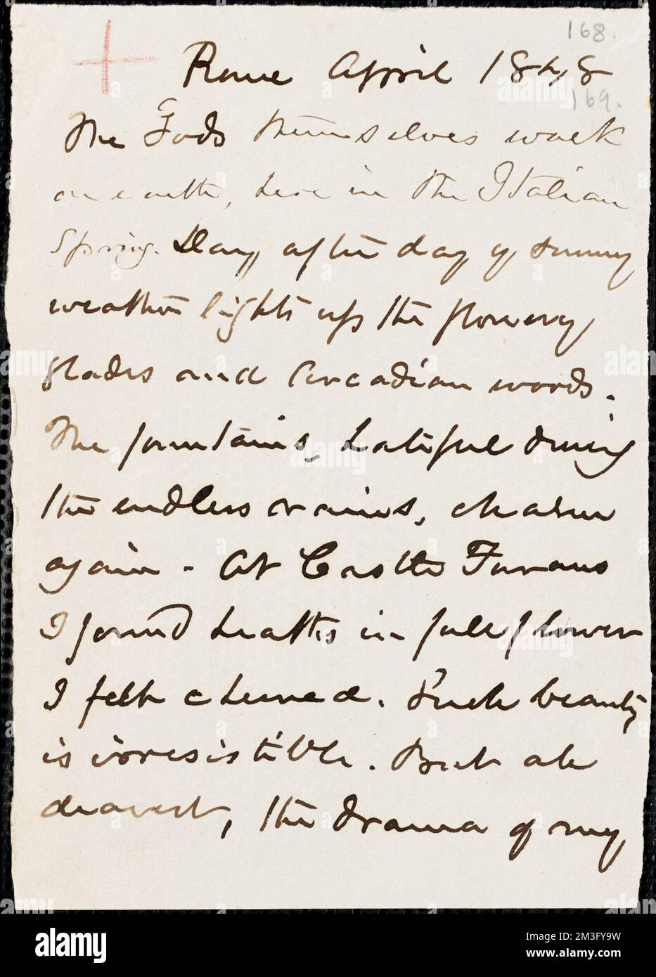 Margaret Fuller manuscript letter (copy), Rome, April 1848 Stock Photo ...