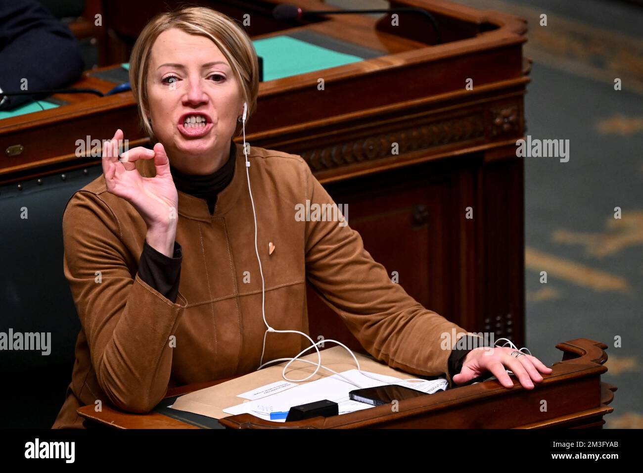 Brussels, Belgium, 15 December 2022. Les Engages' Catherine Fonck ...