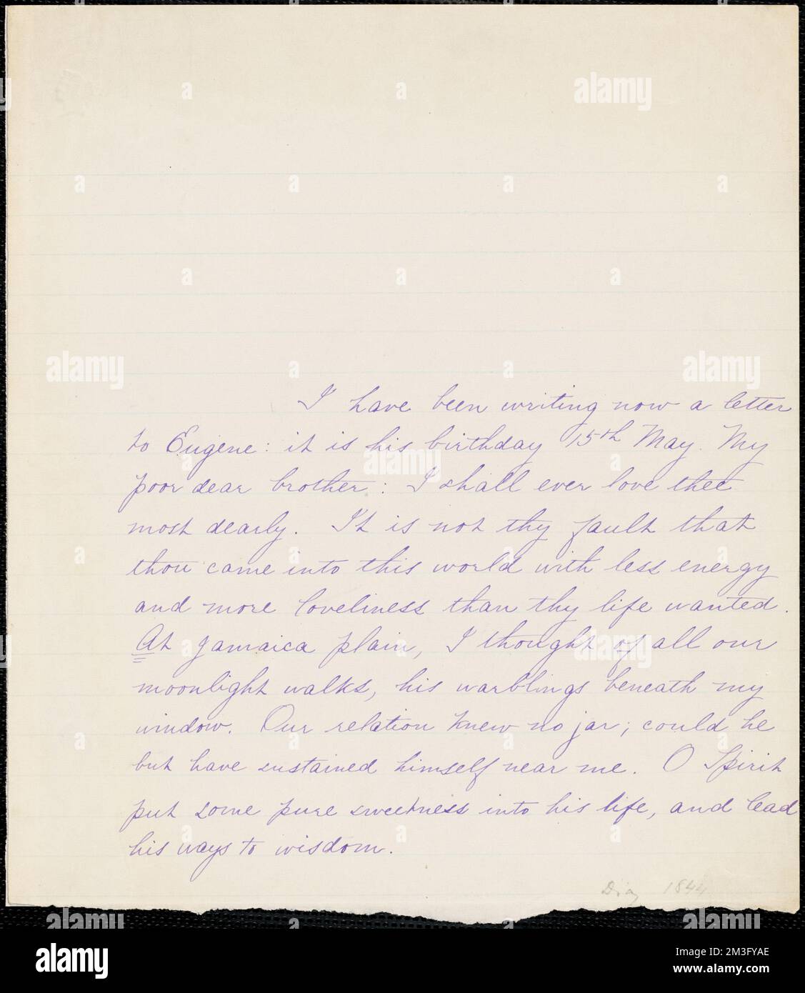 Margaret Fuller manuscript (copy) fragment, 184 Stock Photo - Alamy