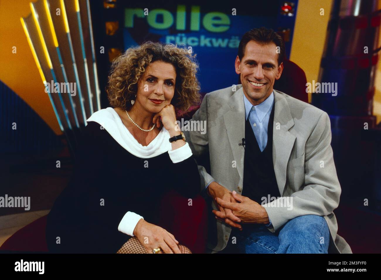 Rolle Rückwärts, ARD Show, Talk und Musik, 1996, Moderator Christoph ...