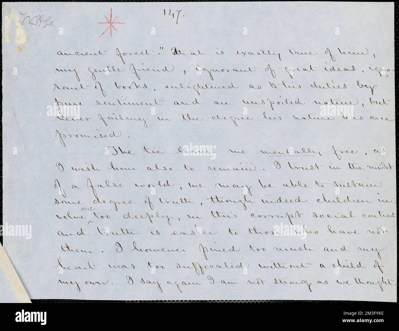 Margaret Fuller two manuscript (copies) fragments, July 1849 Stock ...