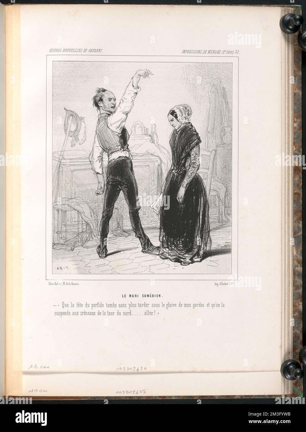 Le mari comédien. - 'Que la tête du perfide tombe sans plus tarder sous ...