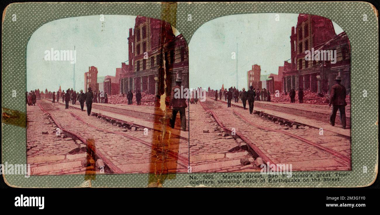 Market Street, San Francisco's great thoroughfare, showing effect of ...