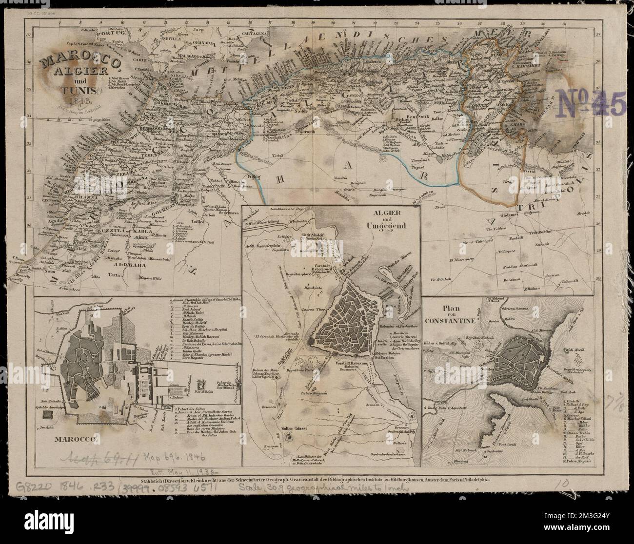 Marocco, Algier und Tunis , Africa, North, Maps Norman B. Leventhal Map ...