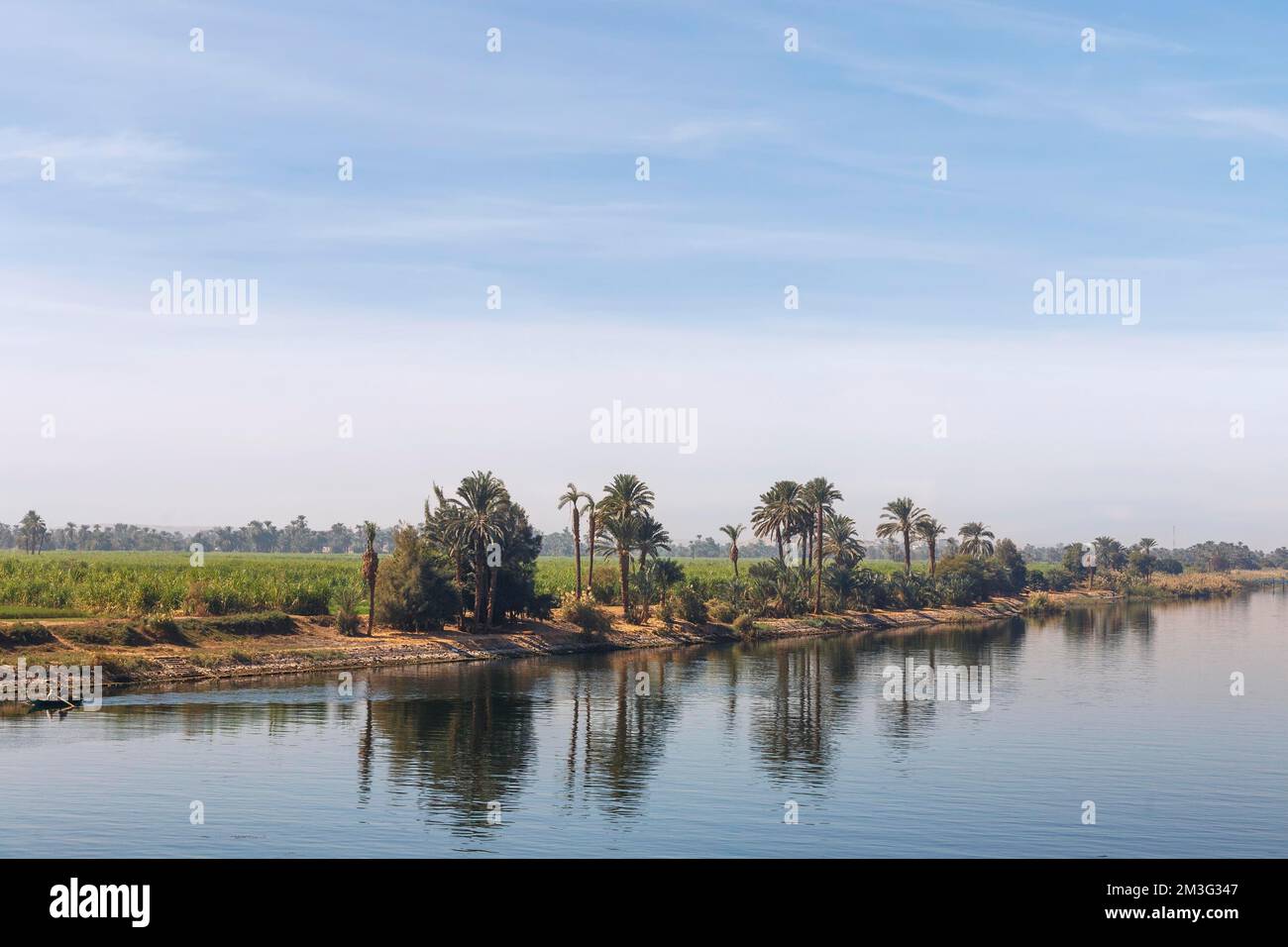 Landscape on the Nile, Nile bank, Egypt Stock Photo - Alamy