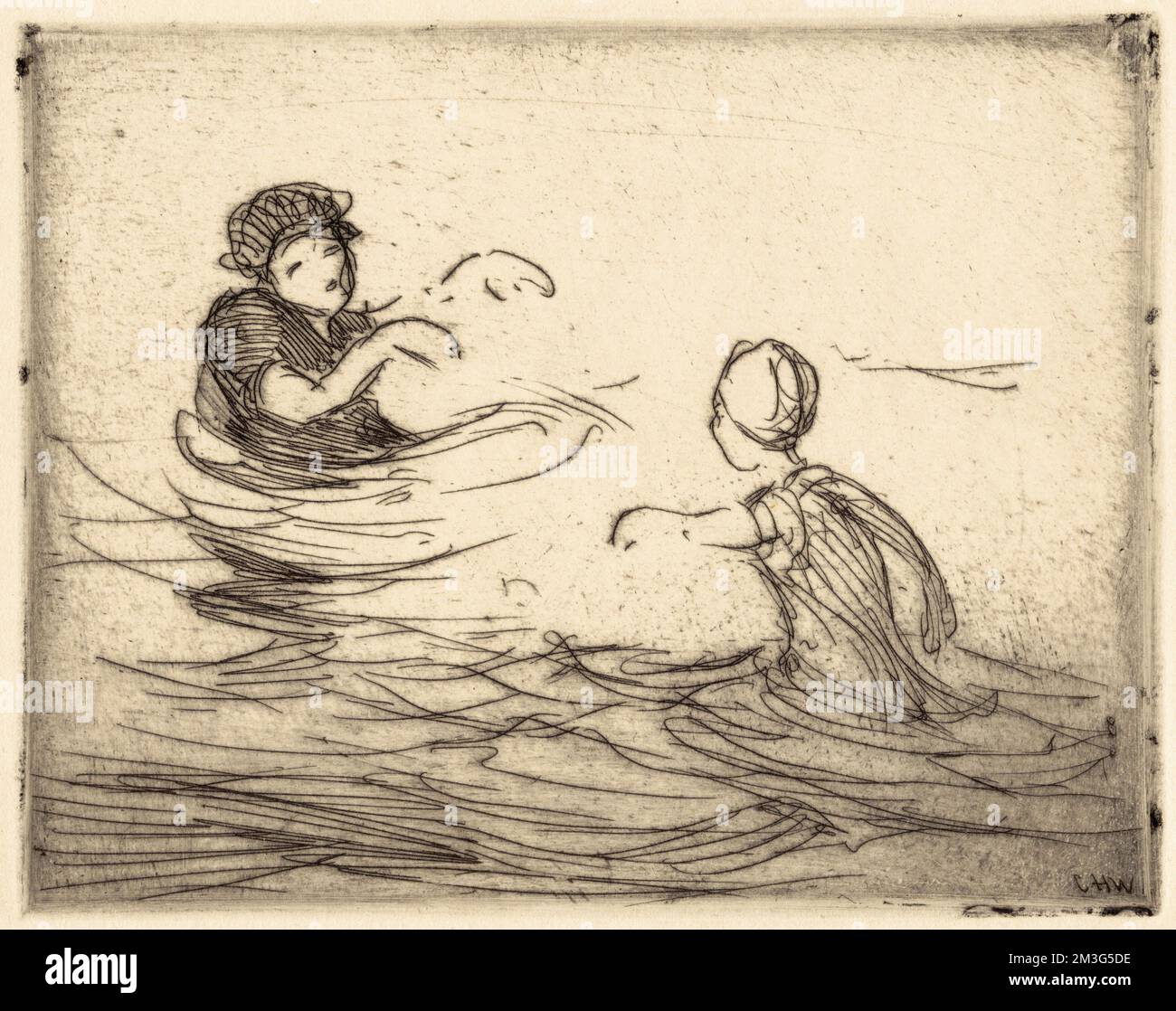 Mary (and Nana) bathing Gerrish Island , Swimmers, Swimming. Charles H ...