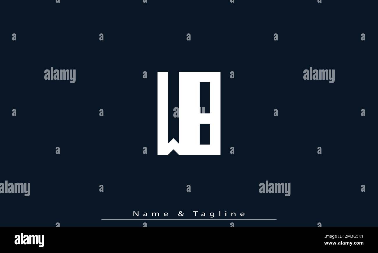 Alphabet letters Initials Monogram logo WB , BW Stock Vector Image ...