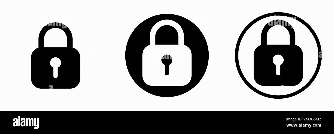 Lock padlock icons set. Vector illustration of security symbols Stock ...