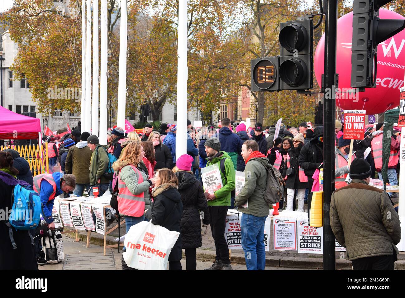 Protestors at a street crossing Stock Photo - Alamy