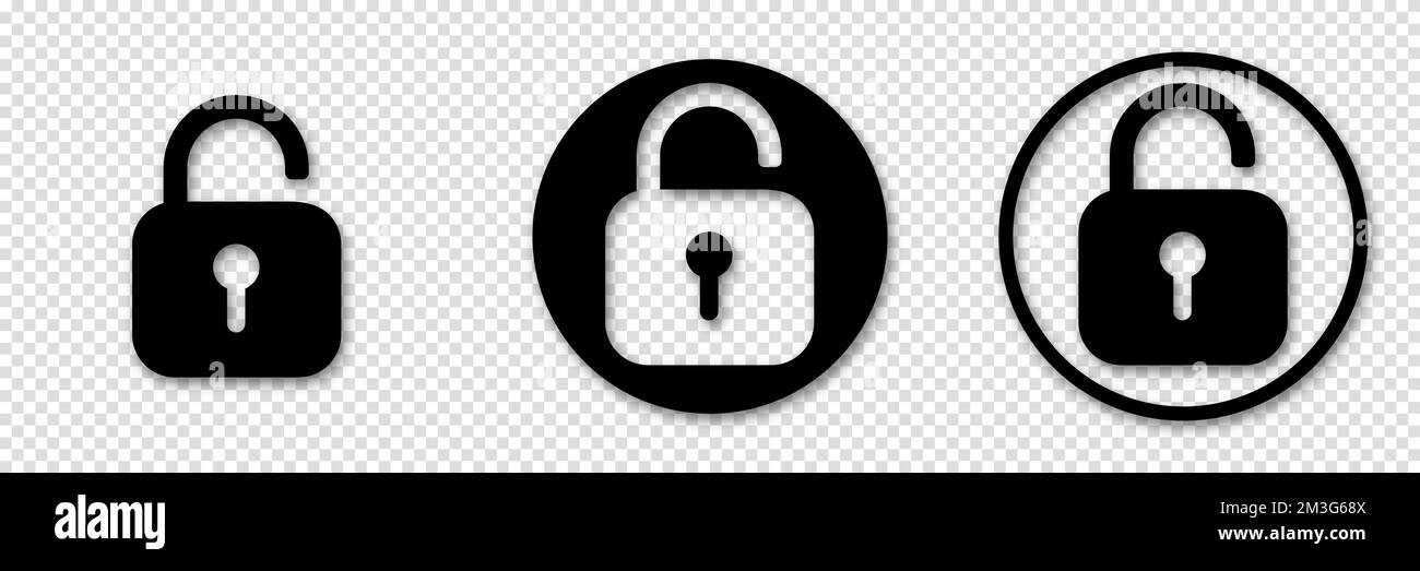 Unlock icons set. Unlock sign and symbol. unlocked padlock icon Stock ...