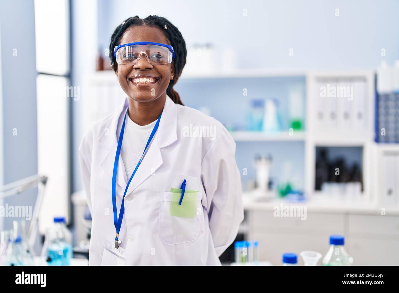 Confident african female scientist braids hi-res stock photography and ...