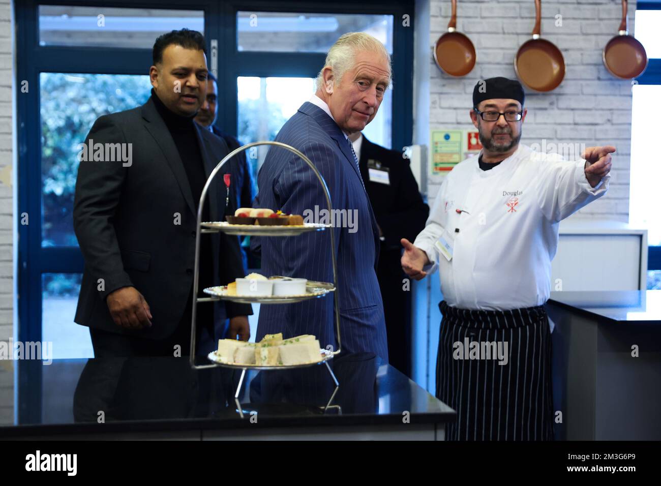 King Charles III during a visit to London's Community Kitchen in Harrow ...