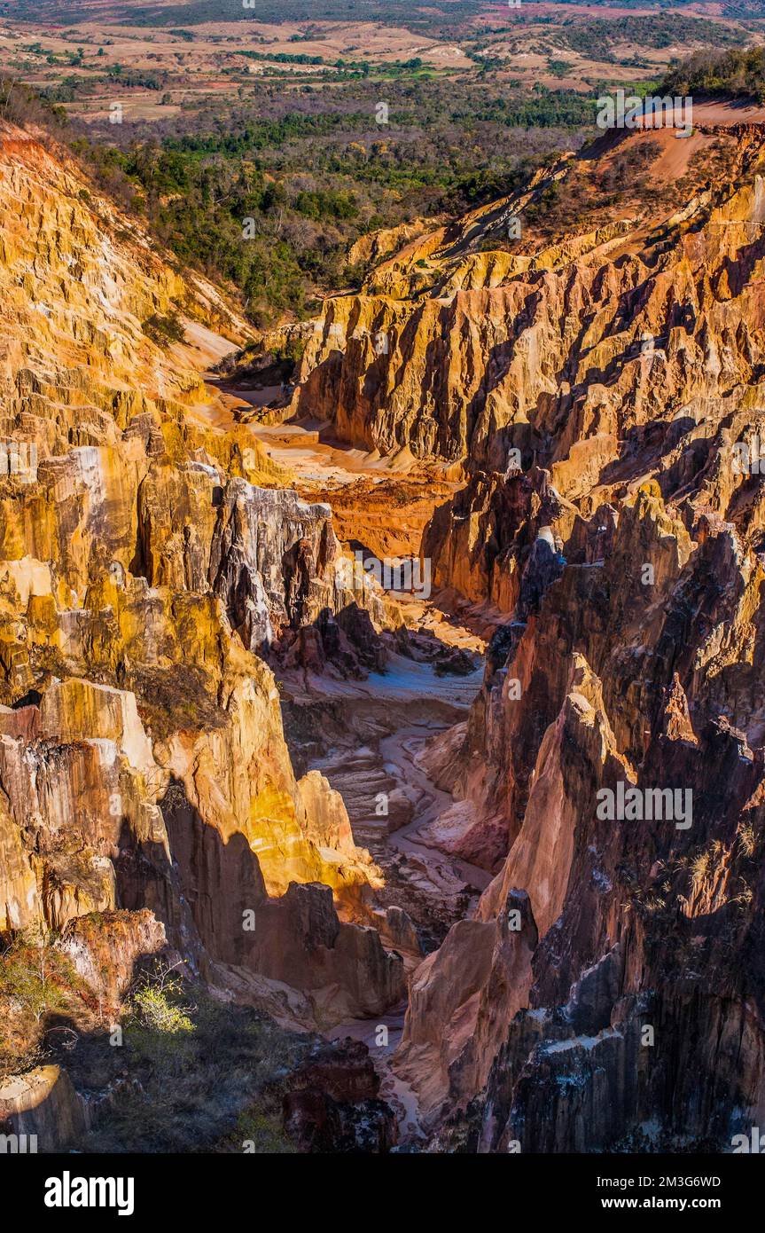 Lavaka of Ankarokaroka, a unique moon-like landscape, Ankarafantsika ...