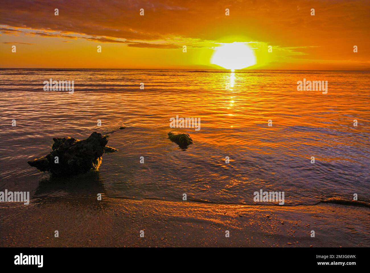 Sunset on the Island Ile Sainte Marie, Madagascar, Indian Ocean Stock ...