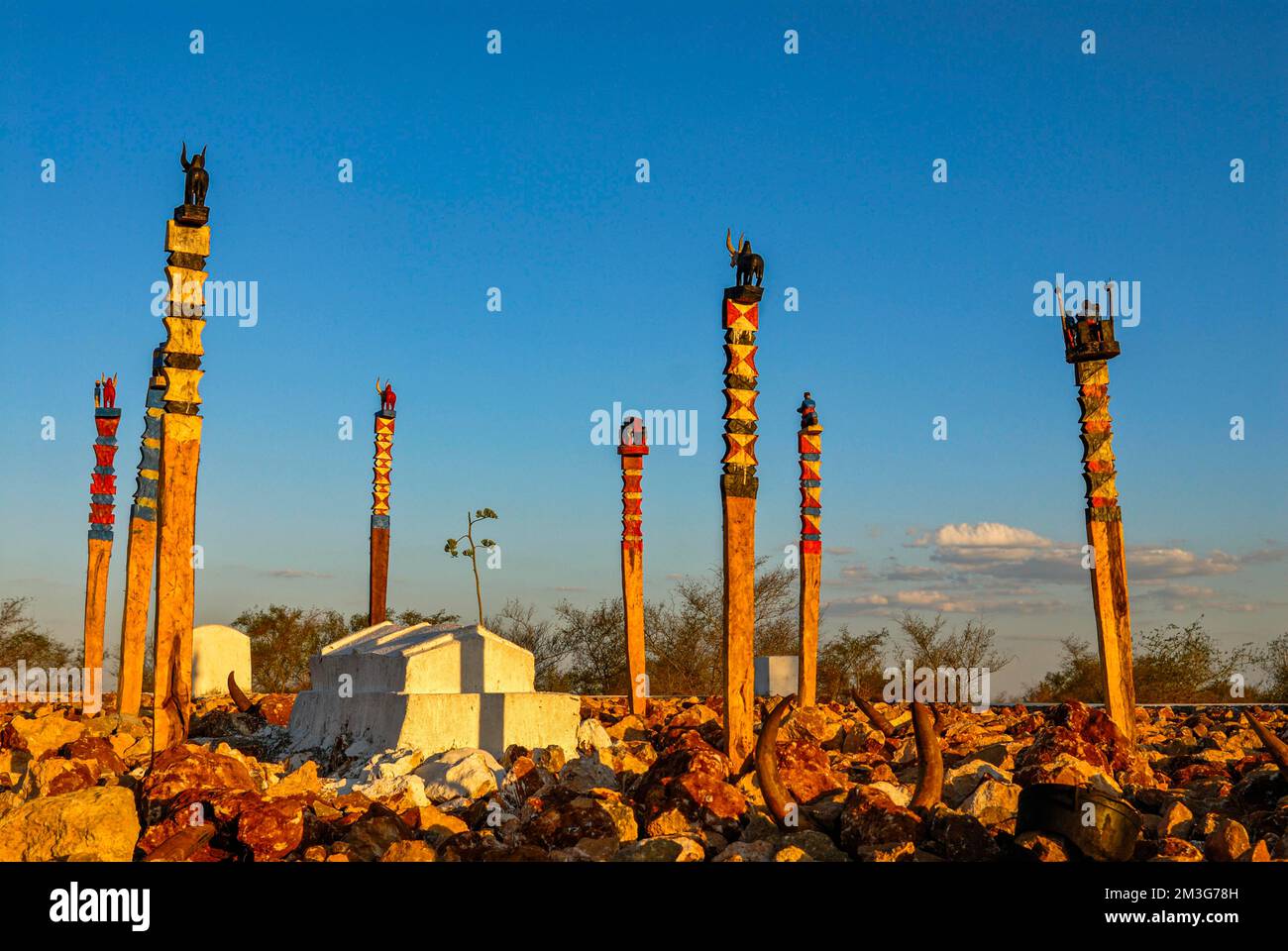 Traditional graveyard in a cemetery, Madagascar, Indian Ocean Stock ...