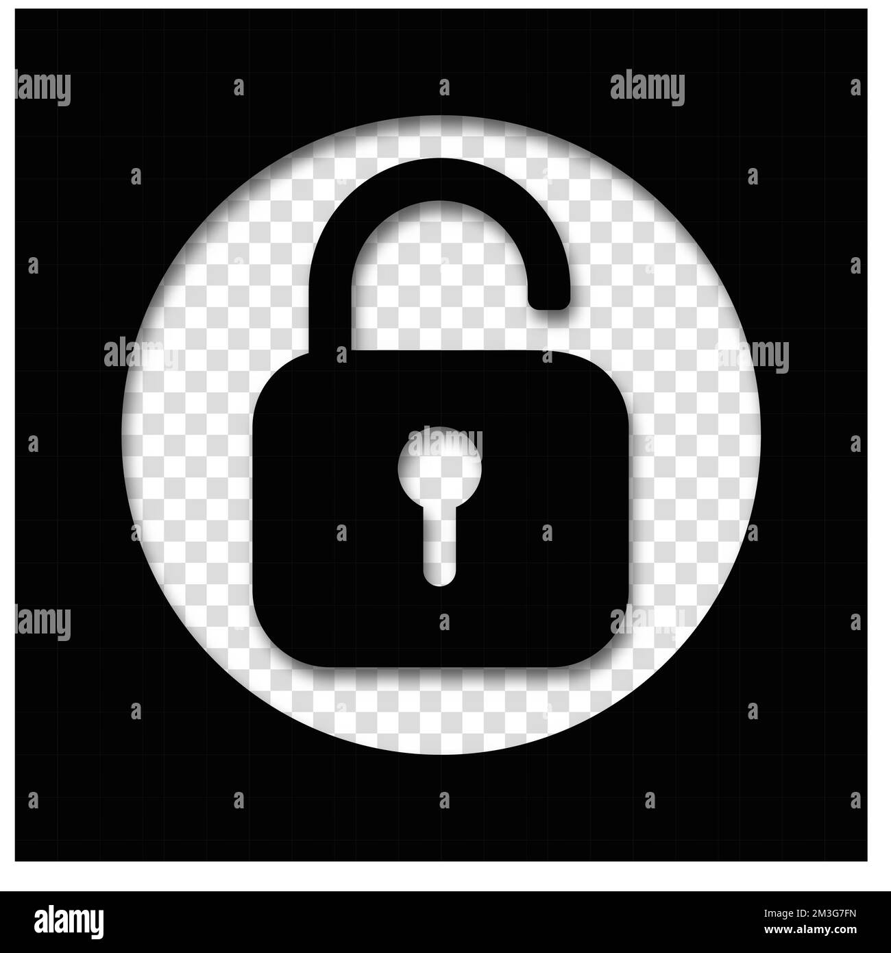 Padlock icon isolated on transparent background. Symbol sign unlock ...