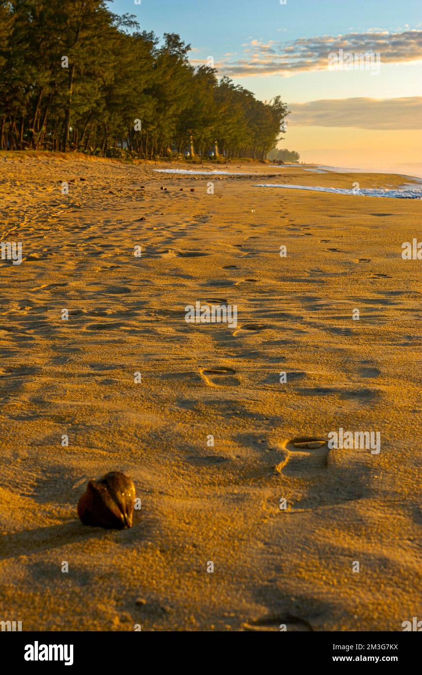 Long sandy beach in Manakara on the east coast of Madagascar Stock ...
