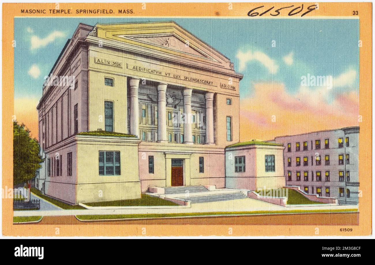 Masonic temple, Springfield, Mass. , Masonic buildings, Tichnor ...
