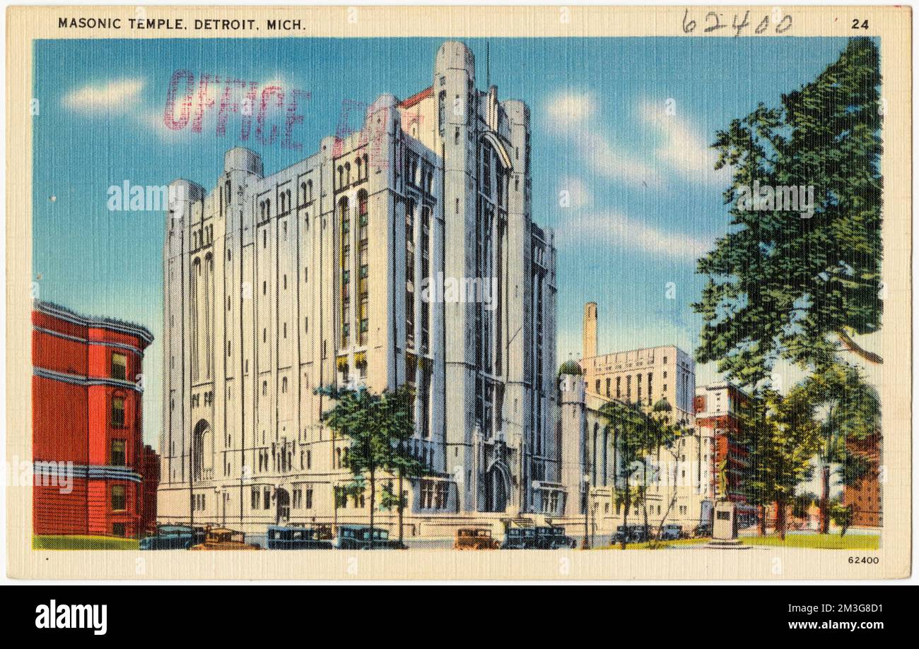 Masonic temple, Detroit, Mich. , Organizations' facilities, Tichnor ...