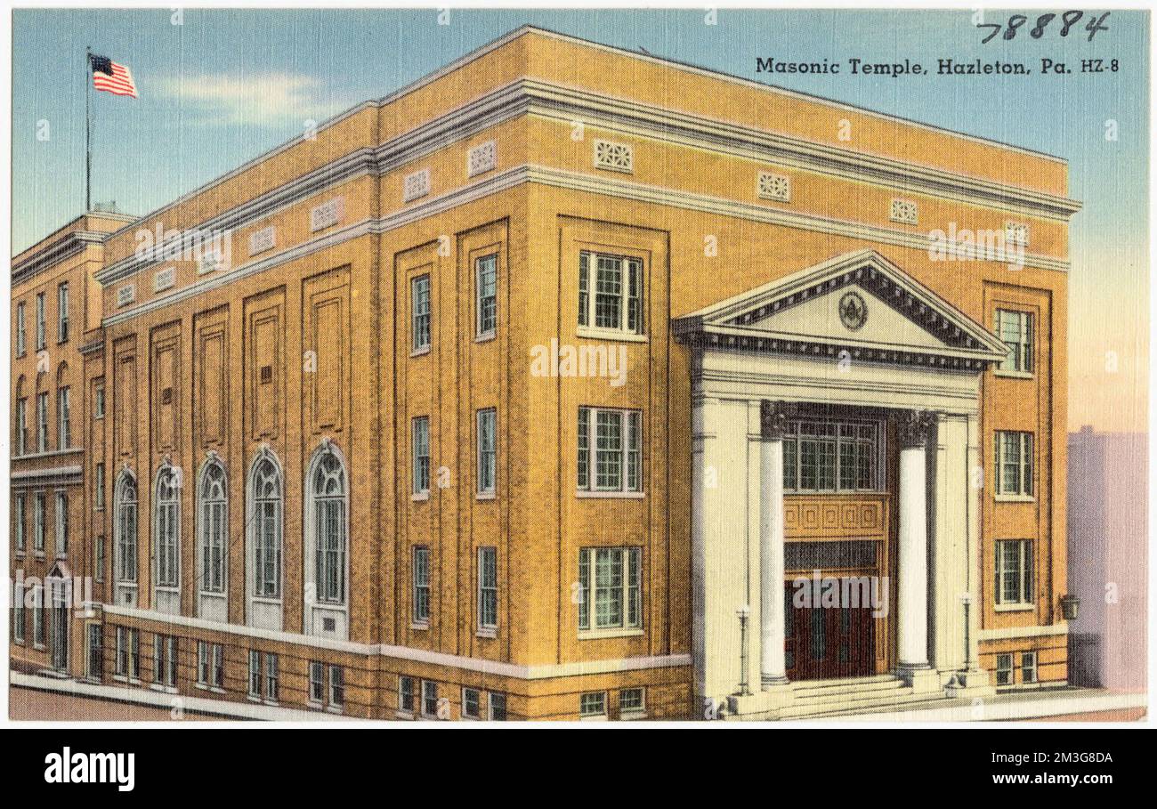 Masonic Temple, Hazleton, Pa. , Tichnor Brothers Collection, postcards ...