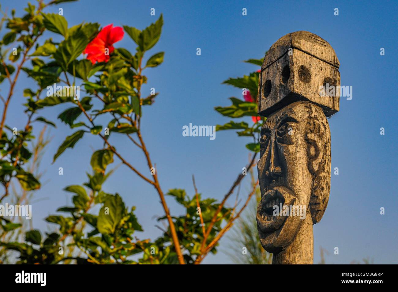 Wooden statues in Fort Dauphin, Tolagnaro, southern Madagascar Stock ...