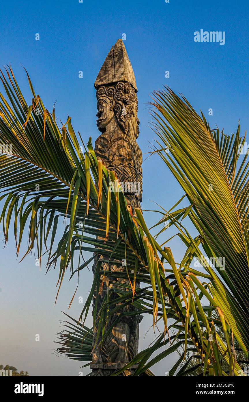 Wooden statues in Fort Dauphin, Tolagnaro, southern Madagascar Stock ...
